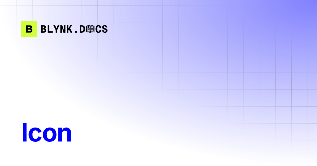 Icon | Blynk Documentation